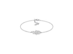 4050878632304 - Armband ELLI Hamsa Hand Kristalle 925 Silber Armbänder Gr 16 cm mit Steinen Silber 925 (Sterlingsilber) silberfarben (silber weiß) Damen