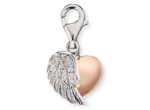 4260562167061 - Charm-Einhänger ENGELSRUFER HERZFLÜGEL ERC-HEARTWING-BICOR Charms rosegold (silberfarben roségoldfarben weiß) Damen mit Zirkonia (synth)