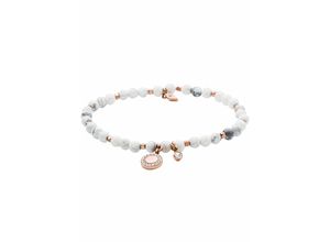 4053858968455 - Armband FOSSIL VINTAGE MOTIFS JA6934791 Armbänder Gr Metall rosegold (roségoldfarben weiß grau grau) Damen mit Howlith und Glassteinen