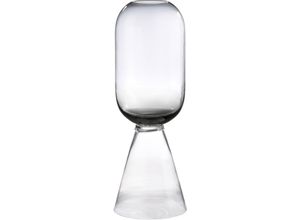 4063387275986 - Bodenwindlicht GILDE Luxo Weihnachtsdeko schwarz (schwarz transparent) Kerzenhalter B H T 27cm x 80cm x 27cm Glas aus Glas kann auch als Blumenvase verwendet werden B27cm H80cm T27cm