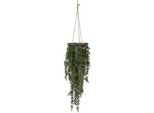 4064118886242 - Winterliche Kunstpflanze CREATIV DECO Weihnachtsdeko Kunstpflanzen Gr H 125 cm grün Weihnachtsgirlande Adventskränze Girlanden Hängezweig in Frost-Optik