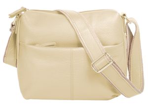 4260543050177 - Umhängetasche SAMANTHA LOOK Damen Gr B H T 26cm x 24cm x 5cm onesize beige Leder unifarben Taschen echt Leder Made in Italy
