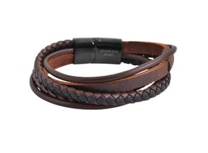 4065633949313 - Edelstahlarmband ADELIA´S Herren Armband aus Edelstahl 22 cm Armbänder Gr 22 Edelstahl braun Herren