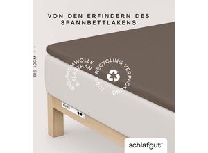 4007399454663 - Spannbettlaken SCHLAFGUT PURE TOPPER in Gr 90x200 140x200 oder 180x200 cm Laken für Topper Gr B L 180-200 cm x 200-220 cm 1 St Jersey-Elasthan 180-200 x 200-220 cm 10 cm beige (sand deep) aus 100% Bio-Baumwolle für Matratzen bis 10 cm Höhe Bettlaken