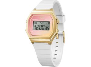 4895173326981 - Chronograph ICE-WATCH ICE digit retro sunset - Small Armbanduhren weiß (weiß rosa) Damen Quarzuhren Quarzuhr Armbanduhr Damenuhr Datum digital Silikonarmband