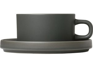 4008832773457 - Tasse BLOMUS PILAR Trinkgefäße Gr Ø 9 cm x 5 cm grau (dunkelgrau) für Tee 4-teilig