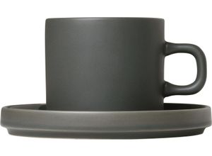 4008832773426 - Tasse BLOMUS PILAR Trinkgefäße Gr Ø 8 cm x 7 cm 200 ml grau (dunkelgrau) Kaffeetasse Teetasse Trinkgefäße für Kaffee 4-teilig