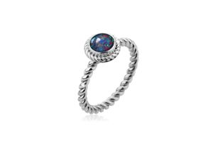 4056261039163 - Fingerring Opal-Triplette Geburtsstein Oktober 925 Silber Fingerringe Gr 52 mm mit Steinen Silber 925 (Sterlingsilber) 2 mm grau (grau bunt) Damen