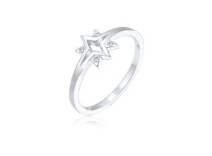 4050878545970 - Fingerring ELLI Sterne Starburst Kristalle 925 Silber Fingerringe Gr 52 mm mit Steinen Silber 925 (Sterlingsilber) 2 mm silberfarben (silber weiß) Damen