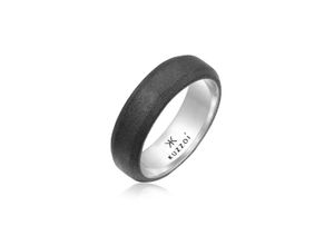 4050878664954 - Silberring KUZZOI Herren Bandring Basic 925 Silber Fingerringe Gr 54 mm ohne Stein Silber 925 (Sterlingsilber) 67 mm schwarz Herren