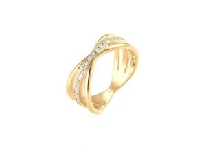 4050878547349 - Fingerring ELLI PREMIUM Wickelring Blogger Kristalle 925 Silber Fingerringe Gr 52 mm mit Steinen Silber 925 (Sterlingsilber) 2 mm goldfarben (gold weiß) Damen