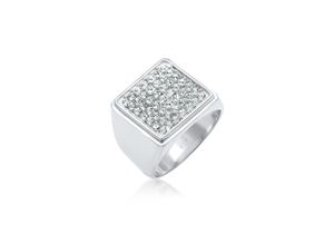 4050878584429 - Siegelring ELLI PREMIUM Siegelring Geo Kristalle 925 Silber Fingerringe Gr 52 mm Silber 925 (Sterlingsilber) 14 mm silberfarben (silber weiß) Damen Fingerringe