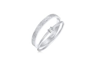 4050878662097 - Solitärring ELLI Stapelring Kristall Solitär Bandring Set 925 Silber Fingerringe Gr 52 mm mit Steinen Silber 925 (Sterlingsilber) 22 mm silberfarben (silber weiß) Damen