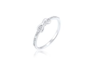 4050878547707 - Fingerring ELLI Infinity Kristalle Edel Cute 925 Silber Fingerringe Gr 52 mm mit Steinen Silber 925 (Sterlingsilber) 2 mm silberfarben (silber weiß) Damen