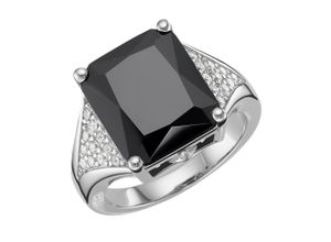 4007810173203 - Silberring GIORGIO MARTELLO MILANO mit weißem oder schwarzem Zirkonia Silber 925 Fingerringe Gr 54 Silber 925 (Sterlingsilber) schwarz Damen