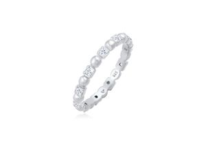 4050878620448 - Fingerring ELLI Bandring Kugel Zirkonia Viereck 925 Silber Fingerringe Gr 52 mm mit Steinen Silber 925 (Sterlingsilber) silberfarben (silber weiß) Damen