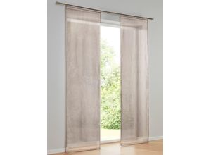 6943755939604 - Schiebegardine HEINE HOME Gardinen Gr 145 cm Klettschiene 60 cm grau (taupe) Schiebegardinen halbtransparent