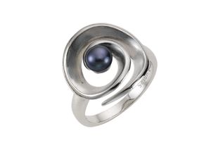 4006046369282 - Fingerring ZEEME 925 - Sterling Silber Perle schwarz Fingerringe Gr 052 (166) Silber 925 (Sterlingsilber) weiß (weiß schwarz) Damen Fingerringe Handschmuck (Ringe)