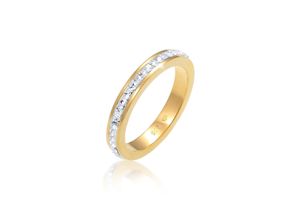 4050878589431 - Fingerring ELLI PREMIUM Bandring Geo Shape Kristalle 925 Silber Fingerringe Gr 52 mm mit Steinen Silber 925 (Sterlingsilber) 2 mm goldfarben (gold weiß) Damen