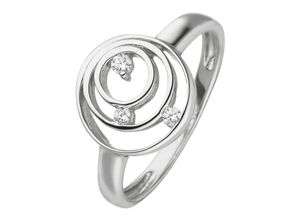 4061861157759 - Fingerring JOBO Fingerringe Gr 50 Silber 925 (Sterlingsilber) silberfarben (silber 925 weiß) Damen 925 Silber mit 3 Zirkonia