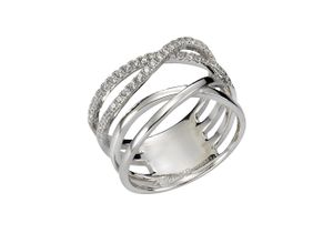 4006046266291 - Fingerring ZEEME 925 Silber rhodiniert Zirkonia weiß Fingerringe Gr 016 (505) Silber 925 (Sterlingsilber) weiß (weiß weiß) Damen