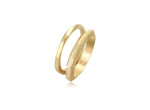 4050878619213 - Ring-Set ELLI PREMIUM Bandring Basic Gedreht Struktur (2 tlg) 925 Silber Fingerringe Gr 52 mm ohne Stein Silber 925 (Sterlingsilber) goldfarben (gold) Damen