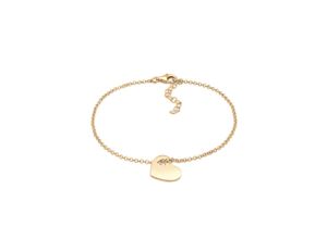 4050878631390 - Armband ELLI Herz Anhänger Symbol Liebe 925 Silber Armbänder Gr 16 cm mit Steinen Silber 925 (Sterlingsilber) goldfarben (gold) Damen