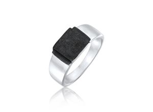 4050878664046 - Siegelring KUZZOI Herren Modern 925 Silber Fingerringe Gr 62 mm Silber 925 (Sterlingsilber) 34 mm schwarz Herren