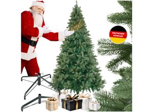 4061173269713 - tectake® Weihnachtsbaum verschiedene Größen künstlich in Grün mit PVC- und Spritzgussnadeln formbar mit viel Volumen pulverbeschichteter Metallständer mit Kunststoffkappen