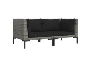 8720286853917 - Bonnevie - Gartensofas 2 Stk mit KissenLounge-Sofa Halbrundes Poly Rattan vidaXL