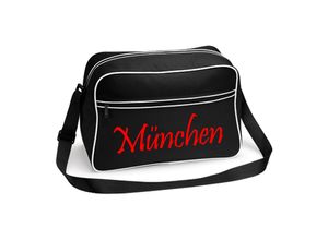 4068859539054 - multifanshop Retrotasche - München rot - Schriftzug - Druck rot - Tasche