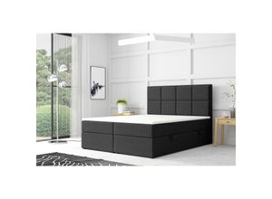 4262413691367 - M-Punkt GmbH Boxspringbett NEAPEL mit Bettkasten 180 x 200 cm Schwarz - versch Ausführungen