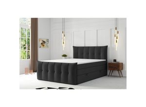 4262413691213 - M-Punkt GmbH Boxspringbett PORTO mit Bettkasten 180 x 200 cm Webstoff - versch Ausführungen