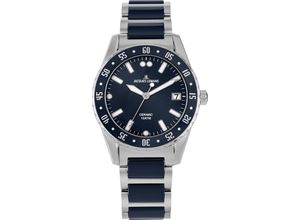 4040662172031 - Keramikuhr JACQUES LEMANS Liverpool 42-12B Armbanduhren blau (silberfarben dunkelblau) Damen Quarzuhren Quarzuhr Armbanduhr Damenuhr Datum Leuchtzeiger