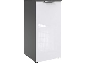 4065979034384 - Kommode WIMEX level36 D by fresh to go grau (korpus graphit front lack weiß) B41 H84 T41 Spanplatte Sideboards 1-türig mit soft-close Funktion 41cm breit 84cm hoch