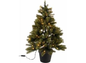 4003529217429 - Künstlicher Weihnachtsbaum CREATIV DECO Weihnachtsdeko künstlicher Christbaum Tannenbaum Weihnachtsbäume grün Weihnachtsdekoration Kunstweihnachtsbäume Kunstbäume mit schwarzem Kunststoff-Topf und LED-Lichterkette batteriebetrieben