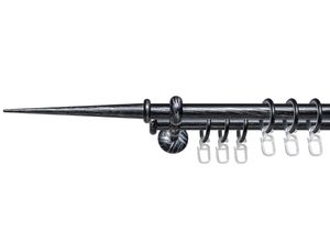 4016318402746 - Gardinenstange Esp Spitze Gardinenstangen Gr L 120 cm Ø 16 mm 2 läufig silberfarben (schwarz silber) Gardinenstangen Wandmontage 2-läufig im Fixmaß Ø 16 mm