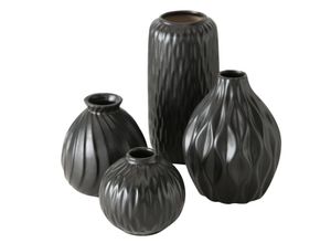 4020607700277 - Mm_unverified_brand - Boltze Vase Zalina 4-teilig schwarz Blumenvase Keramik Vase für Blumen