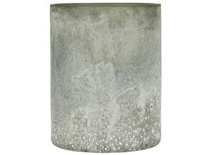 5709898348205 - UNIKA Kerzenhalter frosted aus Glas Ø10 x H13 cm staubig grün