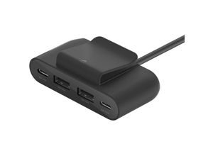 0745883852352 - 4-Port USB-Splitter 2x USB-C2xUSB-A max30 W schwarz