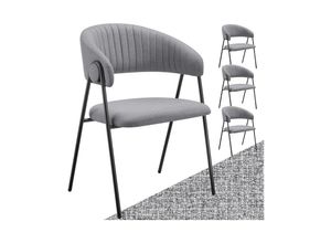 4061173267689 - tectake® Armlehnstuhl Webstoff gepolstert schlanke Stahlbeine 60 x 58 x 85 cm