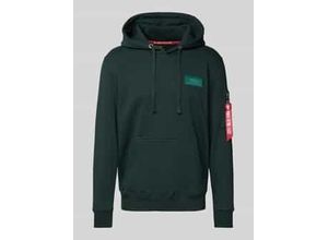 4059146146284 - Alpha Industries Back Print Hoody Kapuzenpullover dunkelgrün