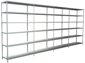 4058255071173 - Steckregal Stecksystem Grund- und 3x Anbauregale Regale Metall weiß 2300x4000x500 mm 24 Böden Gr B H T 400 cm x 230 cm x 50 cm weiß Werkstatt-Regale