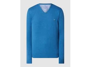 4062392763037 - Fynch-Hatton Pullover Herren Baumwolle blau Uni & Uninah