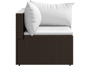 8720845672454 - Bonnevie - Garten-Ecksofa mit Kissen Braun Poly Rattan vidaXL920147