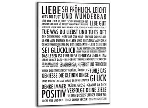 8714597636604 - Wandbild REINDERS Positiv Leben Bilder Gr B H T 50 cm x 70 cm x 16 cm schwarz (schwarz weiß) Kunstdrucke