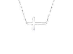 4050878496890 - Kette mit Anhänger ELLI Kreuz Faith 925 Sterling Silber Kommunion Halsketten Gr 40 ohne Stein Silber 925 (Sterlingsilber) Länge 40 cm silberfarben (silber) Damen