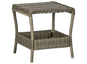 8720286156162 - Bonnevie - GartentischTerrassentisch Braun 45x45x465 cm Poly Rattan vidaXL