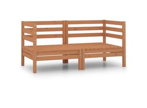 8720286658994 - Bonnevie - Garten-Ecksofas 2 Stk Honigbraun Massivholz Kiefer vidaXL854232