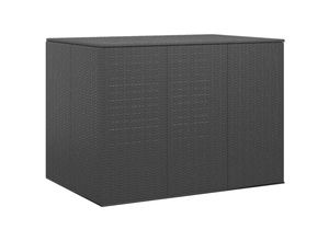 8720286669365 - Garten-Kissenbox PE Rattan 145x100x103 cm Schwarz vidaXL - Schwarz